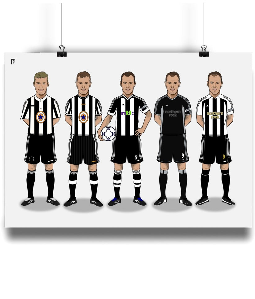 Alan Shearer NUFC Poster | Through the Seasons – Football Posters